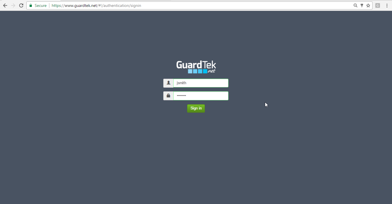 Logging in to the Web Portal – GuardTek Help Center