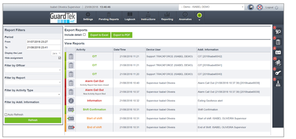 How to Check Activities Log in Guardtek - Logbook – GuardTek Help Center