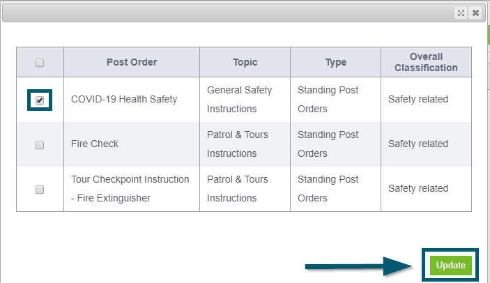Attaching a Post Order to a Template – GuardTek Help Center