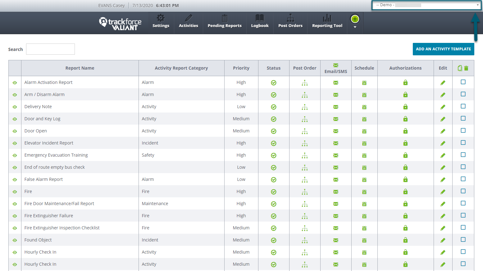 Activating and Deactivating an Existing Activity Template – GuardTek ...