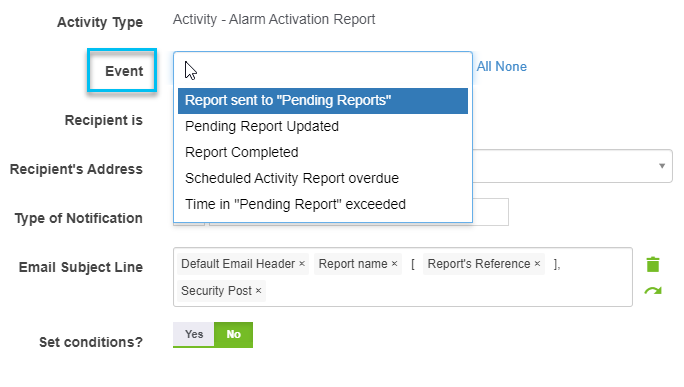 Managing Activity Template Notifications – GuardTek Help Center