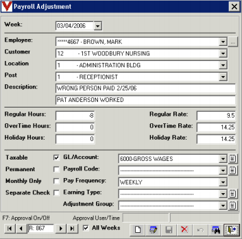 Vision - Payroll Adjustments – GuardTek Help Center