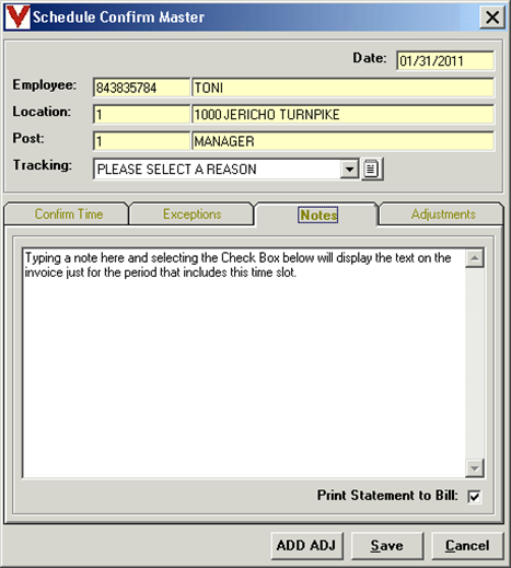 Vision - Adding Invoice Notes – GuardTek Help Center