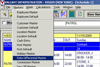 VISION: Establishing Rate Differentials – GuardTek Help Center