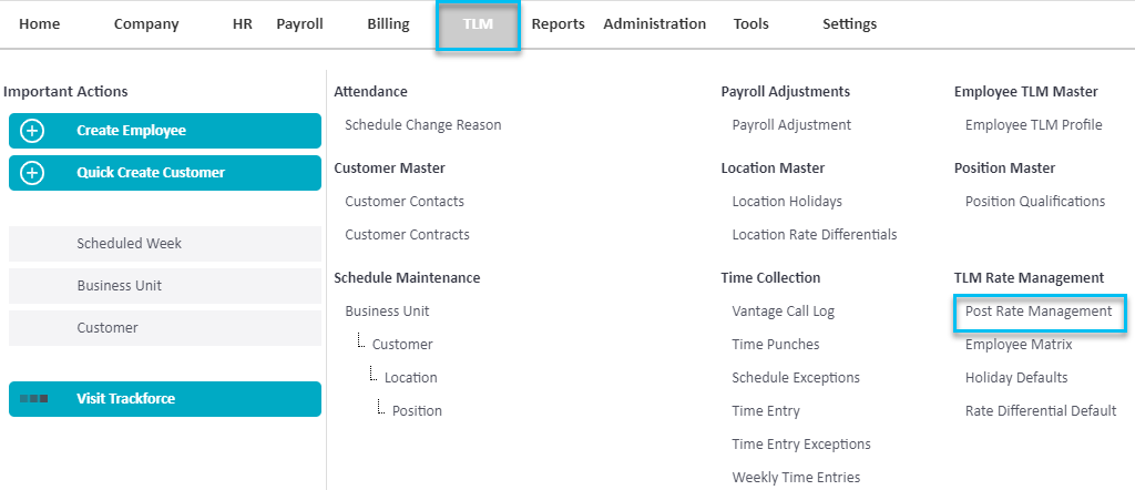 Managing the TLM Position Pay and Bill Rate – GuardTek Help Center